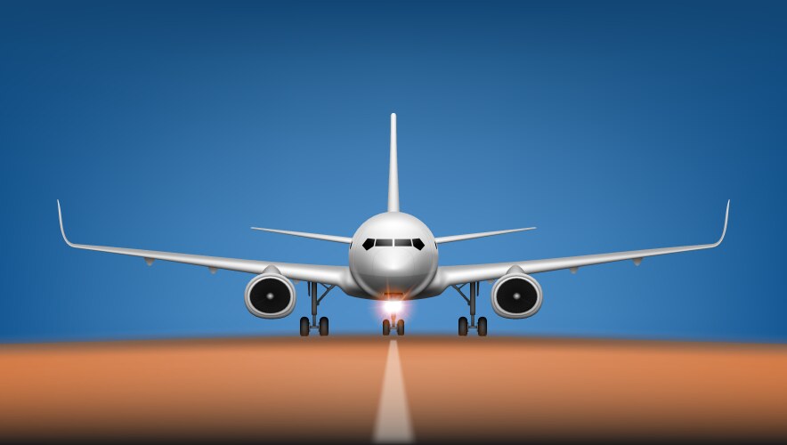 Jet aeroplane on runway aircraft takeoff from Vector Image
