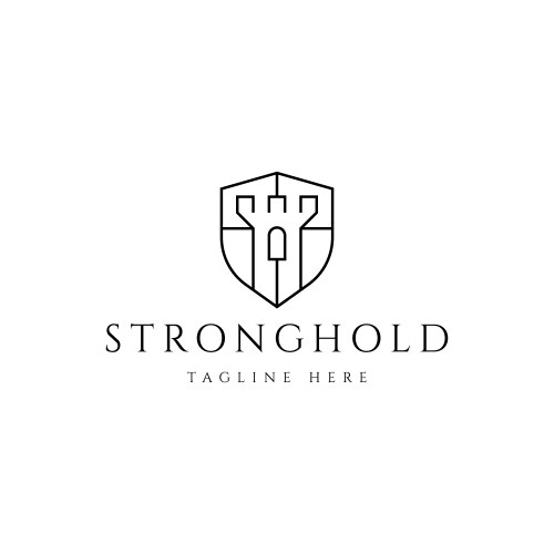 Castle shield logo icon design Royalty Free Vector Image