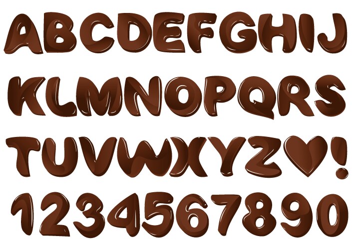 Chocolate alphabet with pink frosting Royalty Free Vector