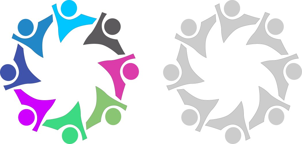 Colorful people team teamwork union crowd Vector Image