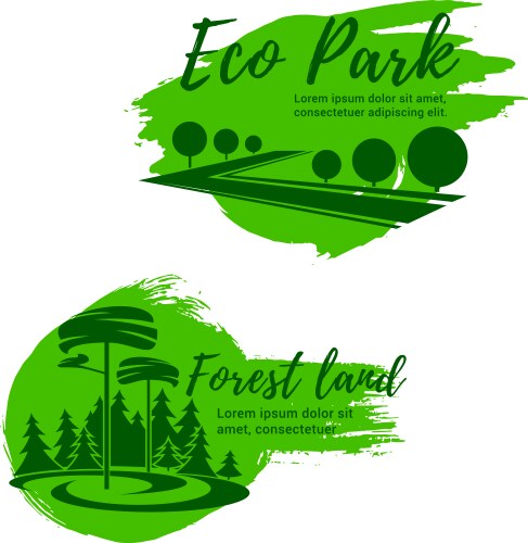 Emblem with green trees Royalty Free Vector Image