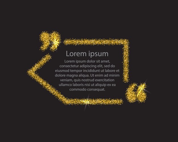 Gold quotation mark speech bubble Royalty Free Vector Image