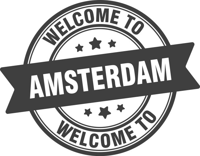 Welcome to amsterdam stamp round sign Royalty Free Vector