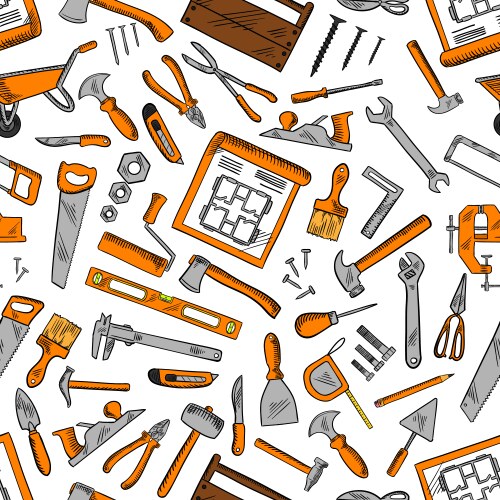Art tools - seamless background pencil drawings Vector Image