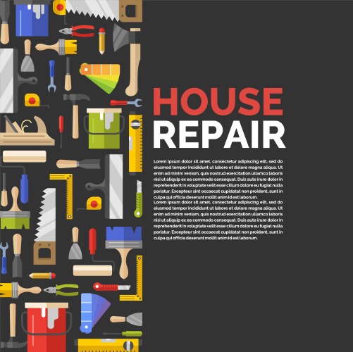 Workshop tools poster Royalty Free Vector Image