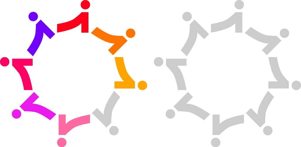 Colorful people team teamwork union logo Vector Image