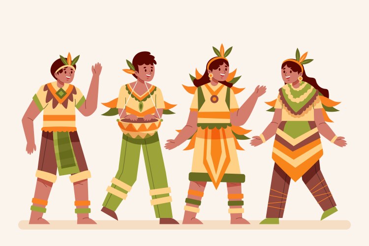 Flat brazilian carnival characters collection Vector Image