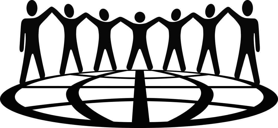 World with People Holding Hands Around it Vector Images (over 310)