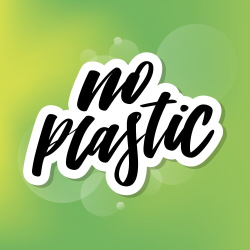 No plastic hand drawn lettering motivation phrase Vector Image