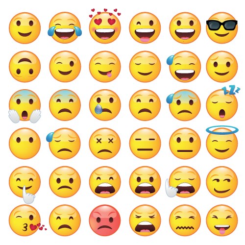 Emoji set Royalty Free Vector Image - VectorStock