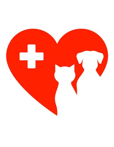 Blue veterinary icon with pets Royalty Free Vector Image