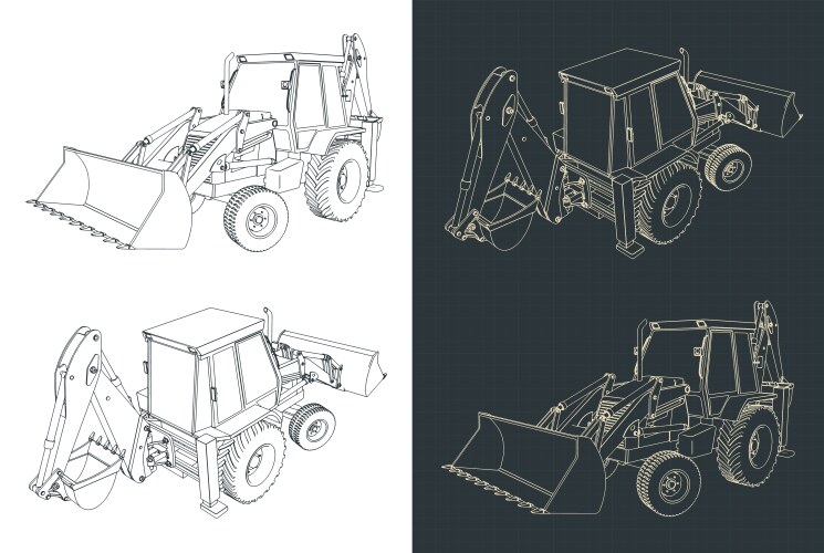 Backhoe loader Royalty Free Vector Image - VectorStock