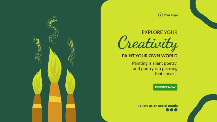 Banner design of creativity is intelligence Vector Image