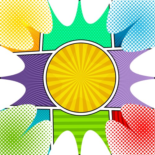 Comic bright composition Royalty Free Vector Image Comic bright composition Royalty Free Vector Image