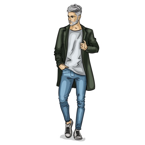 Man model Royalty Free Vector Image - VectorStock