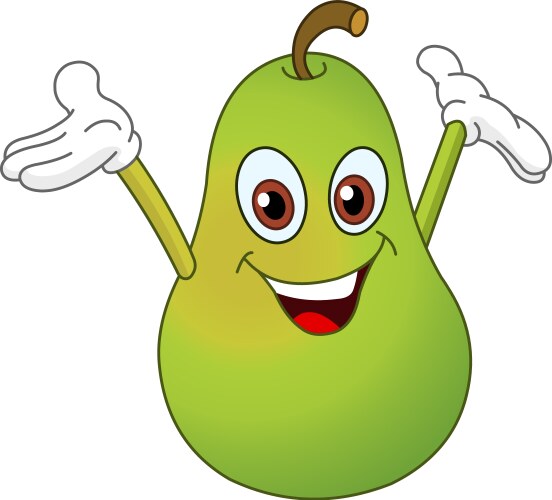 Pear cartoon with many expressions Royalty Free Vector Image