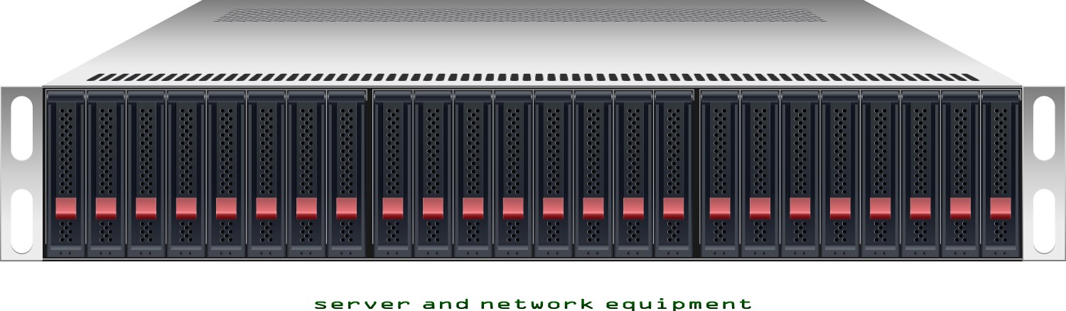3d close up server rack cluster in data center Vector Image