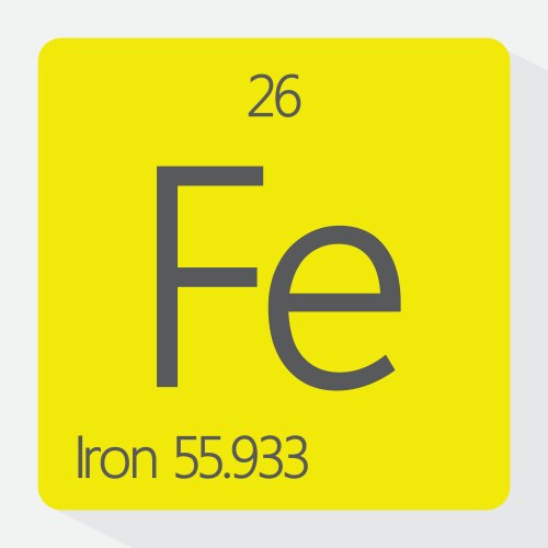 Chemical fe iron icon hand drawn style Royalty Free Vector