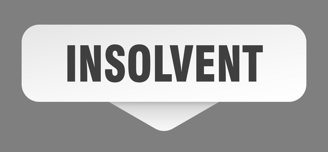Insolvent sticker sign on transparent Royalty Free Vector