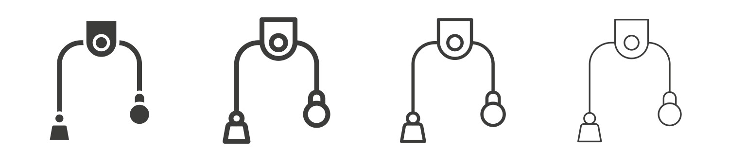 Pulley icon set on white background Royalty Free Vector
