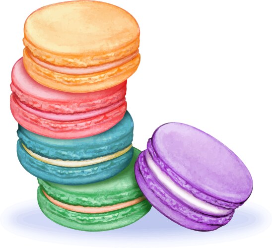 Cute macarons cartoon Royalty Free Vector Image