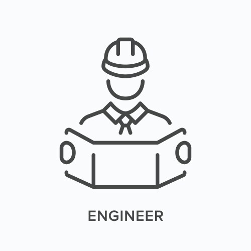 Icons engineer drawing style Royalty Free Vector Image