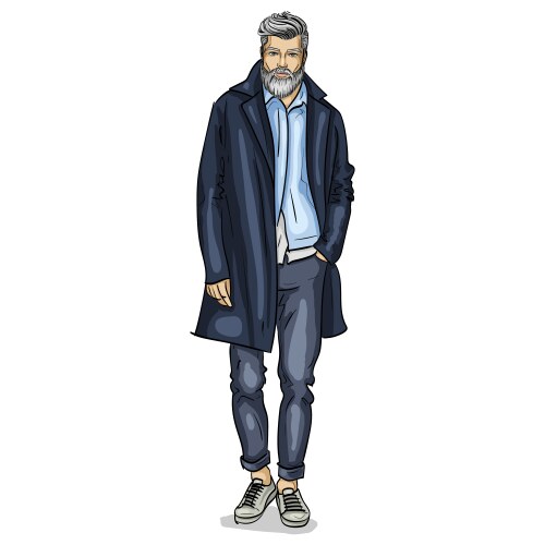 Middleaged man portrayed rugged appearance beard Vector Image