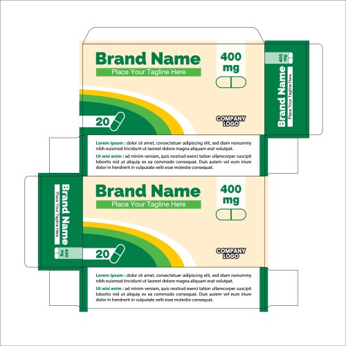 Medicine packaging box design Royalty Free Vector Image