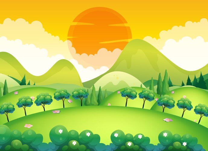 Sunshine field Royalty Free Vector Image - VectorStock