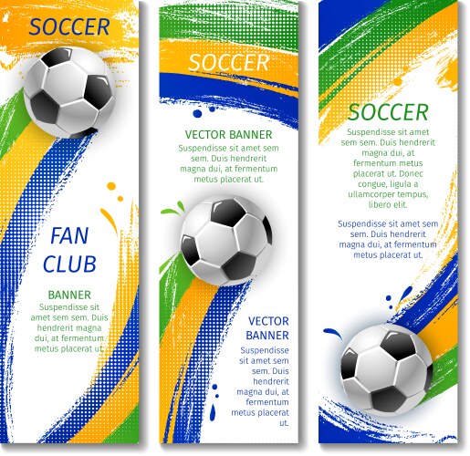 Soccer design banners Royalty Free Vector Image