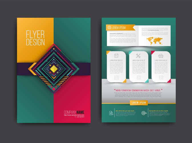 Brochure design template flyer layout magazine Vector Image