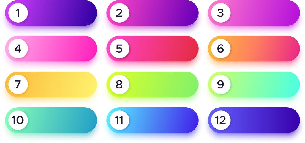 Number bullets circle buttons with color Vector Image