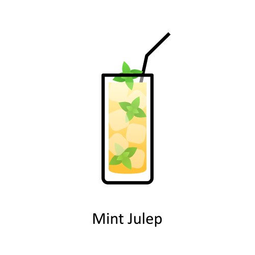 Cocktail mint julep on black board Royalty Free Vector Image