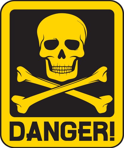 Danger sign yellow and black Royalty Free Vector Image