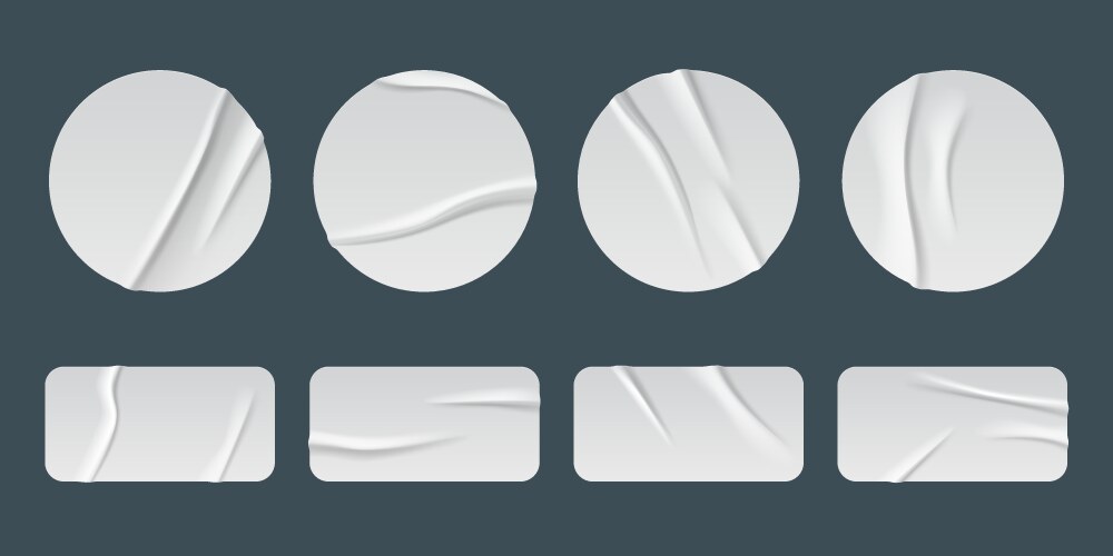 White stickers glued paper patches Royalty Free Vector Image