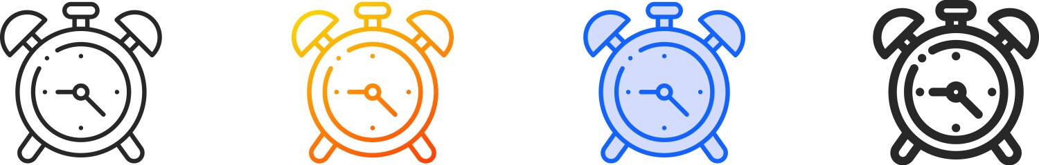 Chronometer iconthin linear gradient blue stroke Vector Image