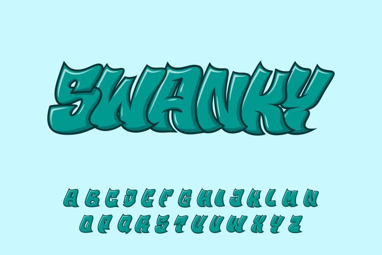 Square alphabet graffiti text letters Royalty Free Vector