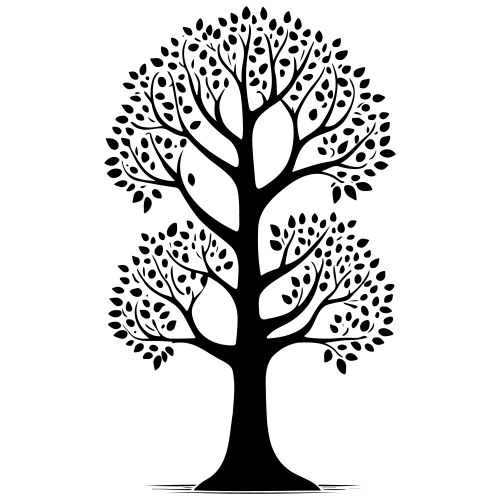 Cartoon oak tree drawing outline cartoon line Vector Image