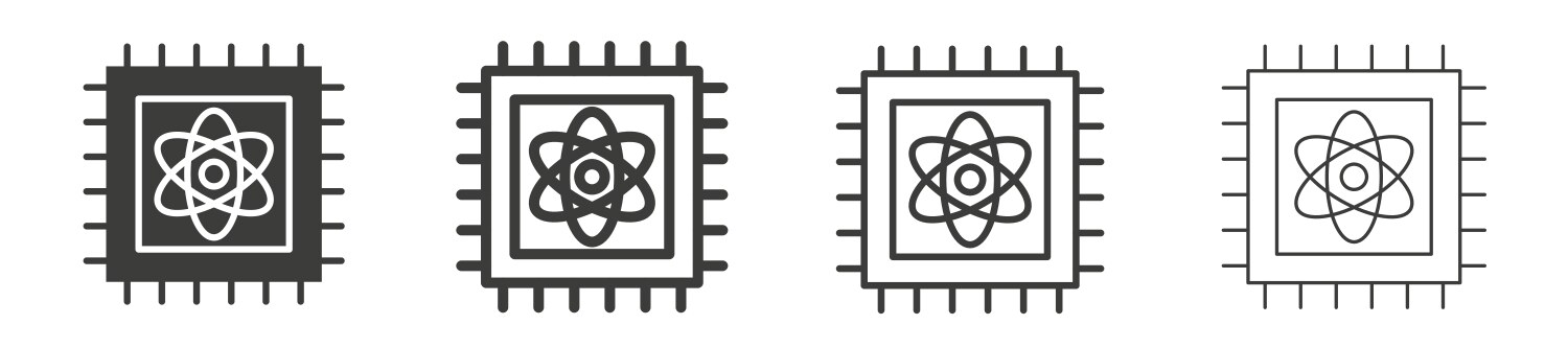 Quantum computing line icon isolated on white Vector Image
