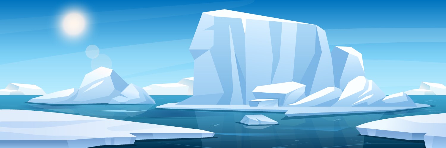 Floating Icebergs - Arctic Scene Royalty Free Vector Image