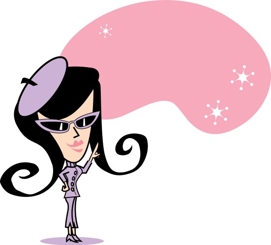 School girl learning french language cartoon Vector Image