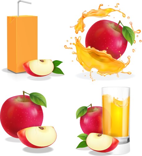 Apple juice realistic spiral splash icon Vector Image