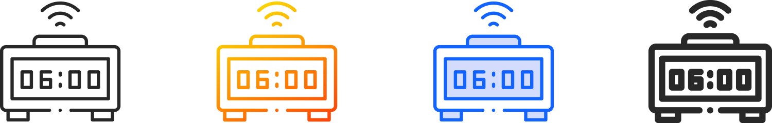 Chronometer iconthin linear gradient blue stroke Vector Image