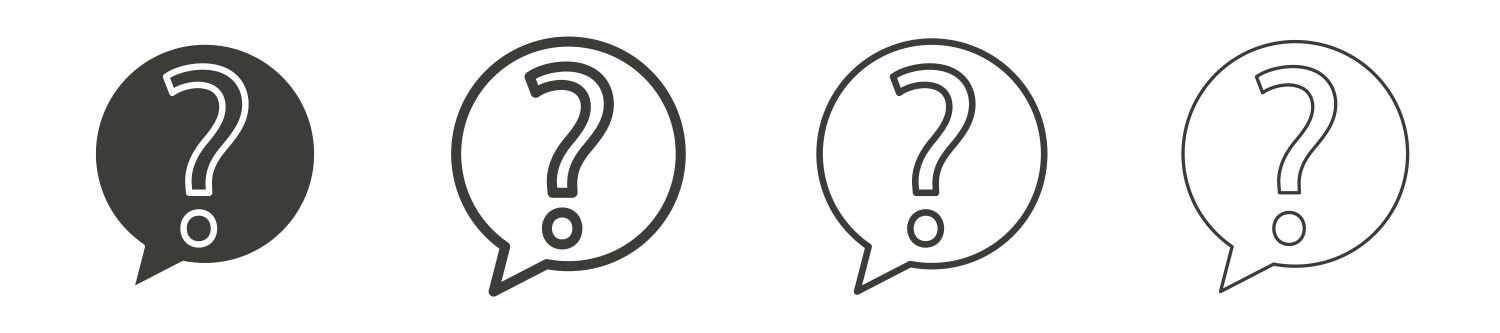 Why us icon set on white background Royalty Free Vector