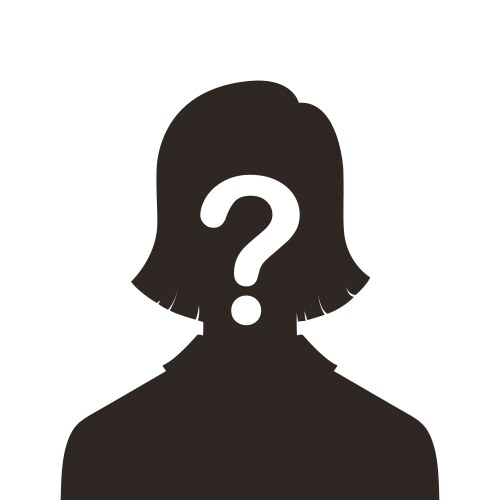 Question mark icon business with female face Vector Image
