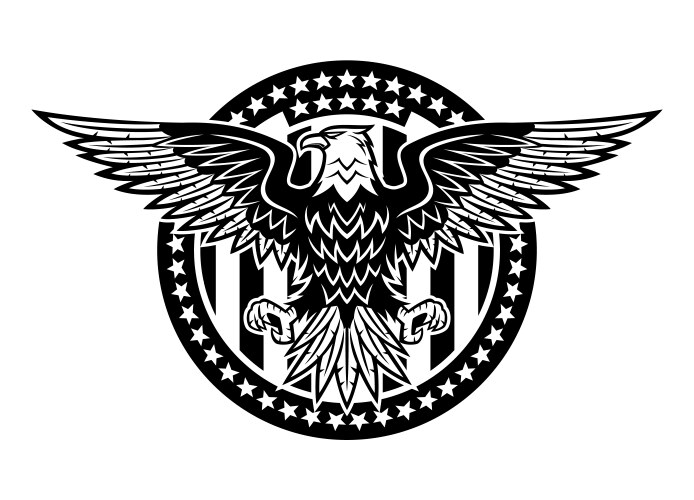 Black eagle symbol emblem Royalty Free Vector Image