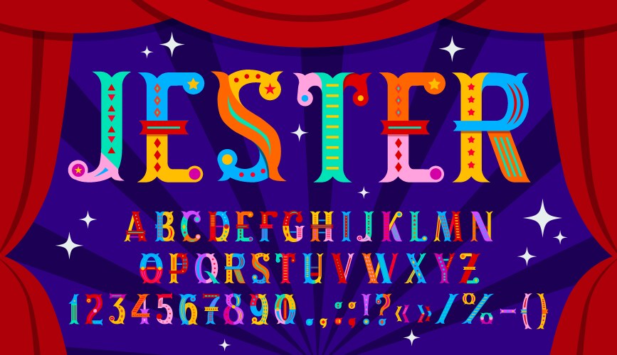 Vintage circus font victorian carnival headline Vector Image