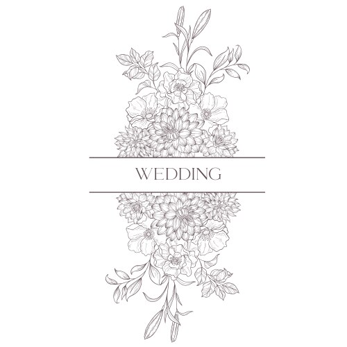 Line art wedding frame Royalty Free Vector Image