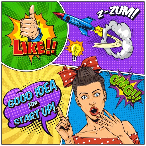 Comic book cover template Royalty Free Vector Image