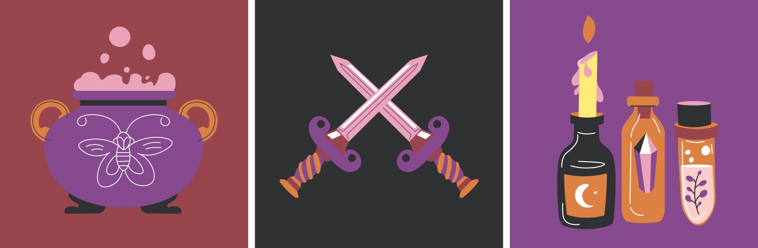 Tarot cards moon magic sun witchcraft mystic Vector Image